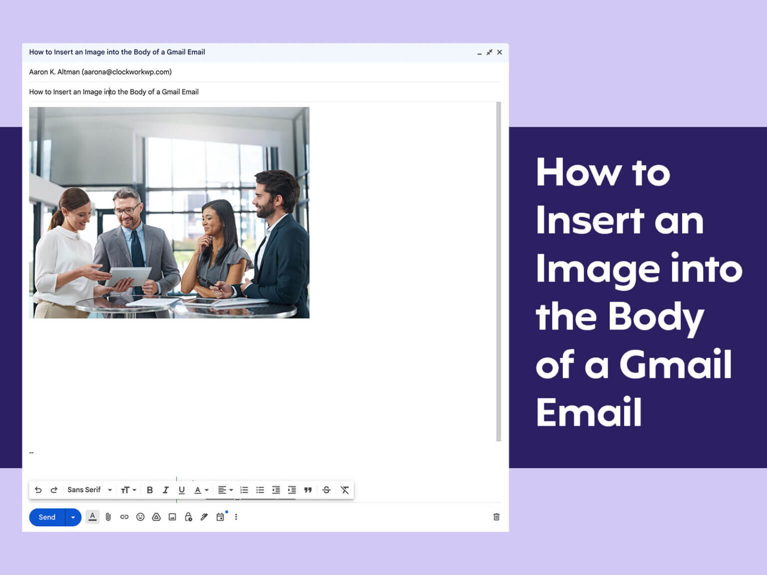 How to Insert an Image into the Body of a Gmail Email | ClockworkWD ...